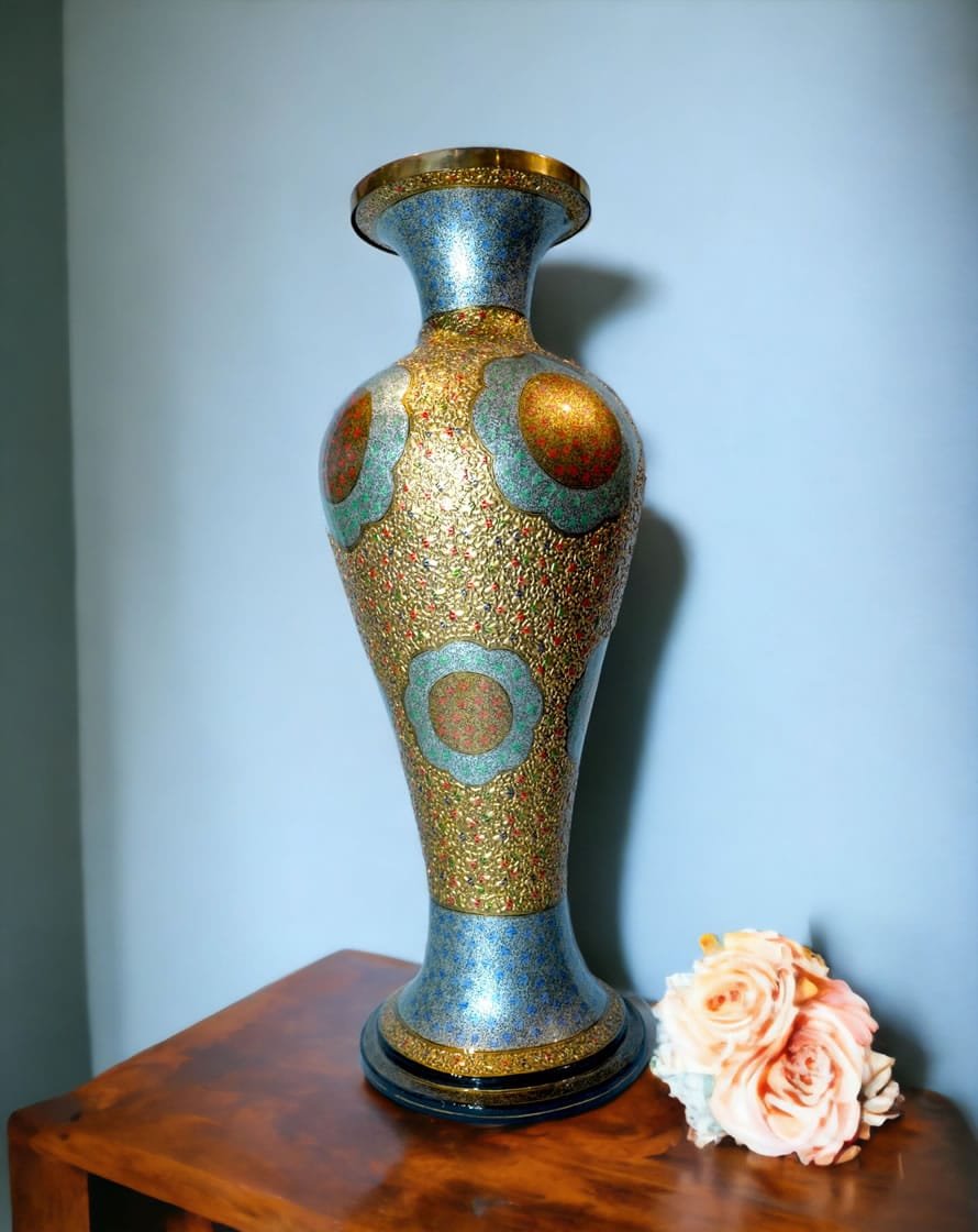Blue Red Embossed Paper Mache Star Floral Vase – msidiqsons.com