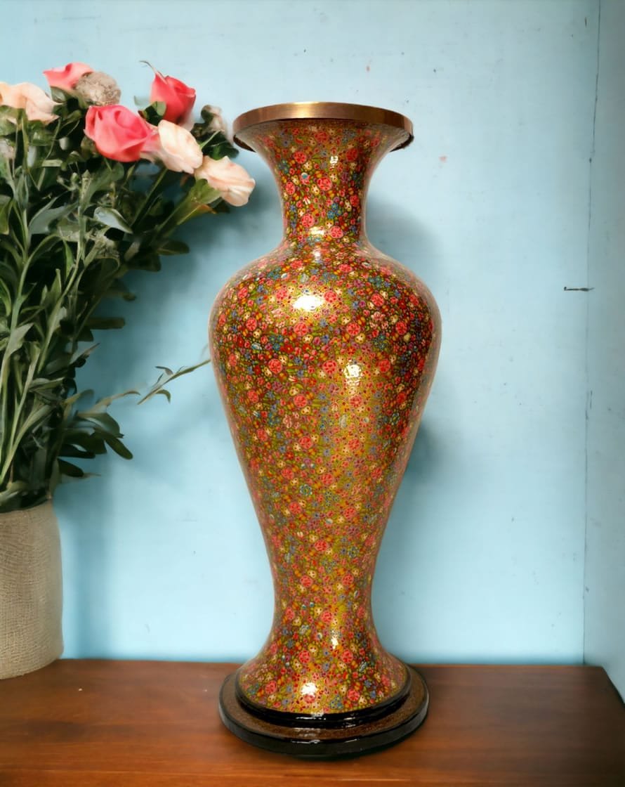 Multi Floral Embossed Paper Mache Flower Vase – msidiqsons.com